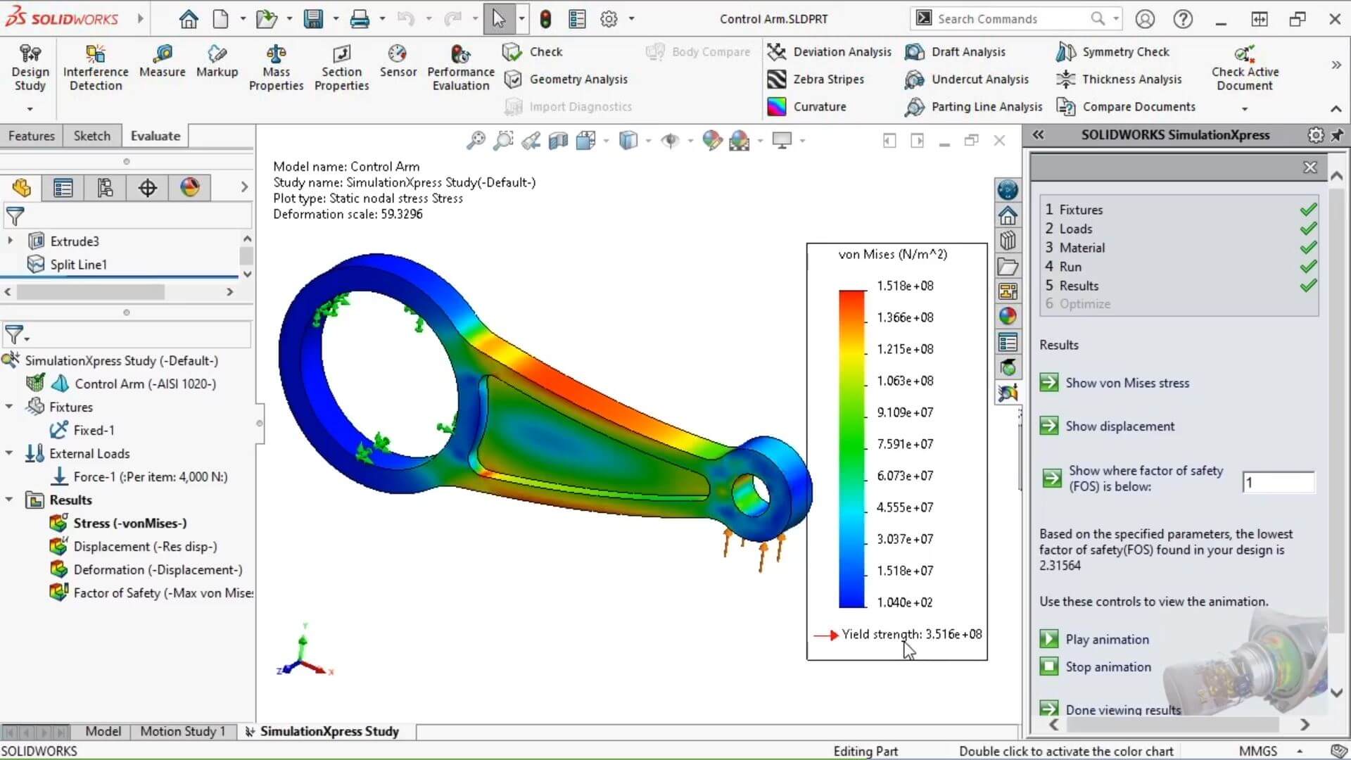 SOLIDWORKS SimulationXpress